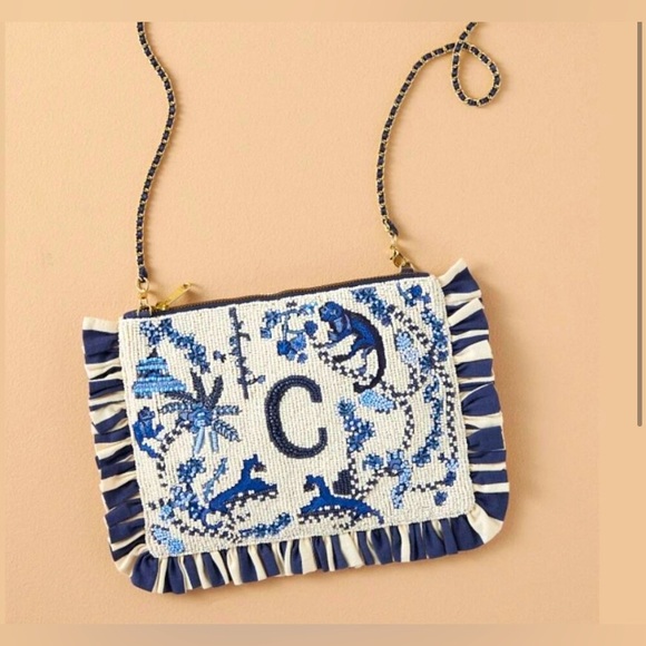 Anthropologie | Bags | Anthropologie Monogrammed Letter C Beaded Clutch ...
